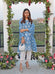 Mulmul Cotton Anisa denim Kurta With Mulmul Cotton Round Hem Organza P